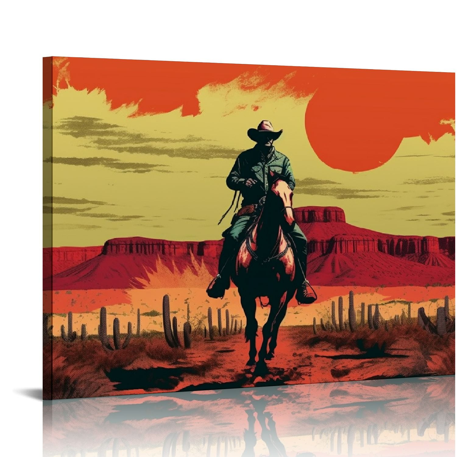 PIKWEEK Western Cowboys Print, Vintage Cowboy Decor, Cowboy Western ...