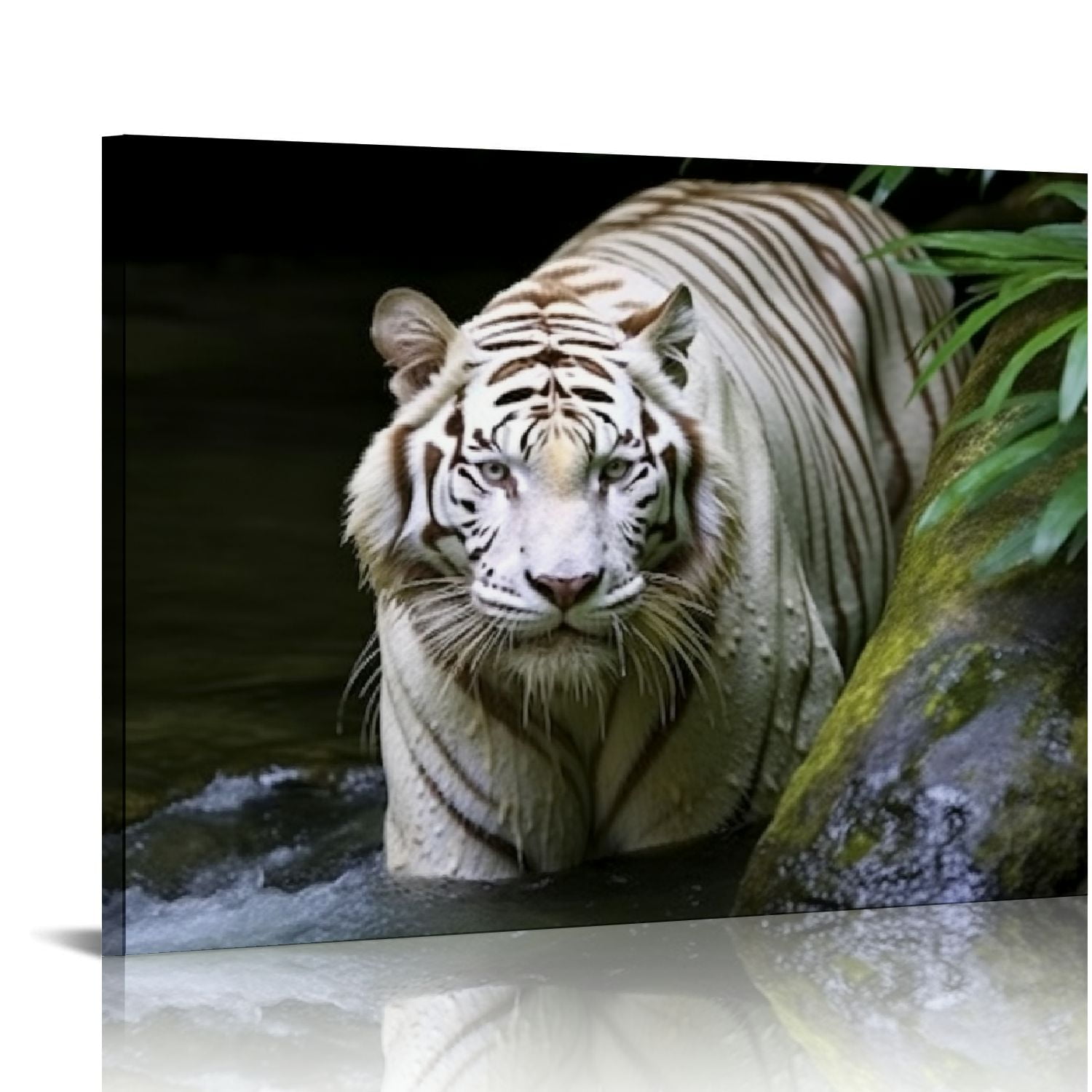 PIKWEEK White Tiger Picture Decor for Bedroom, PIY Gorgeous Wall Art of ...
