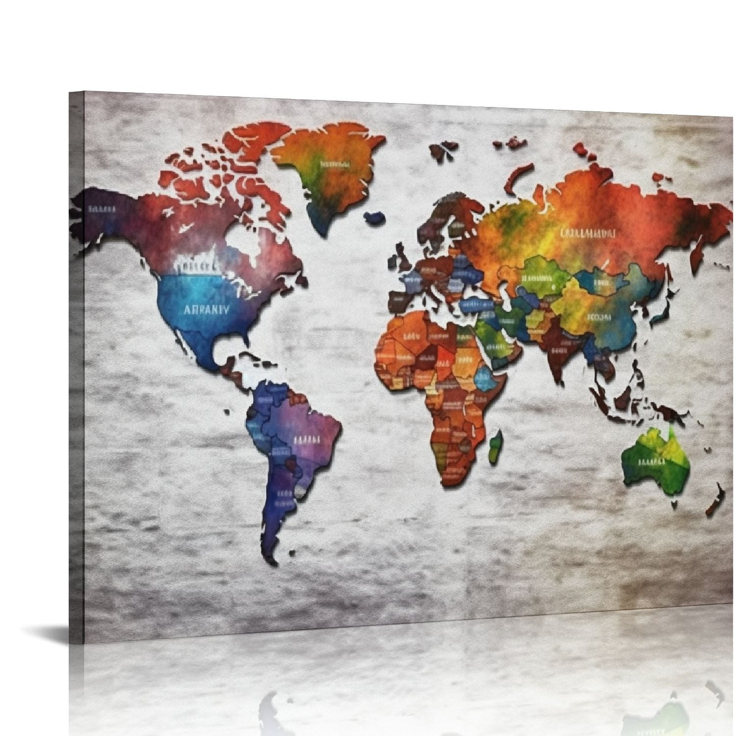 PIKWEEK World Map Decor Wall Art Colorful World Map Large Pictures Map ...