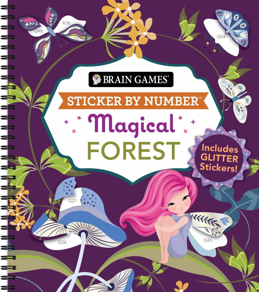 PIL EDITED: Brain Games - Sticker by Number: Magical Forest (Spiral ...