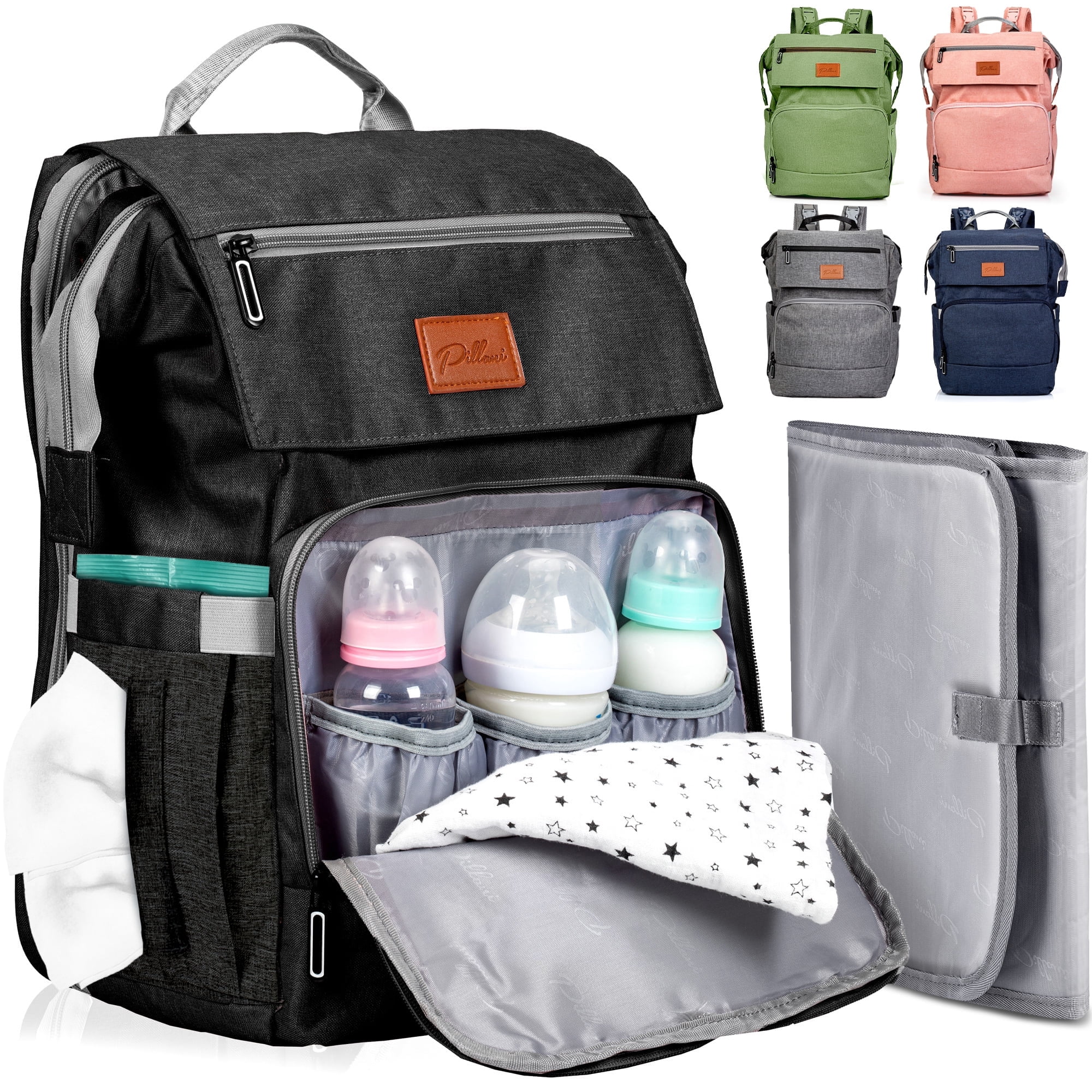 PILLANI Baby Diaper Bag Backpack - Baby Bag for Girls, Diaper Backpack ...