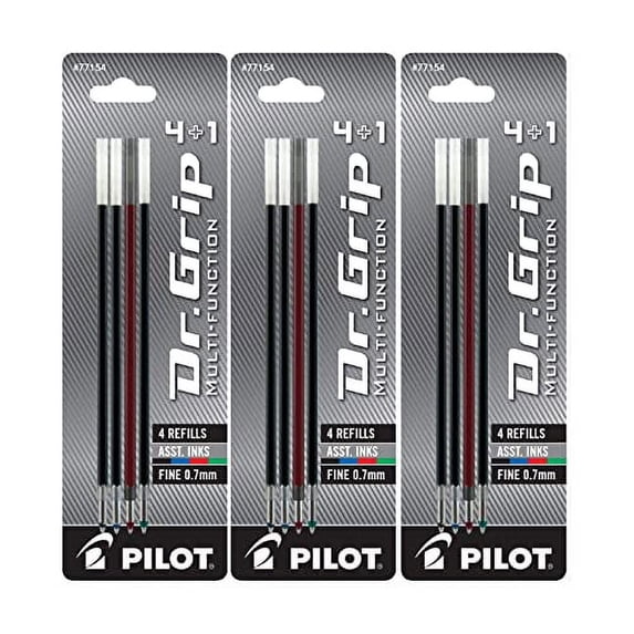 PILOT Dr. Grip 4+1 Multi-Function Ballpoint Ink Refills, Fine Point ...