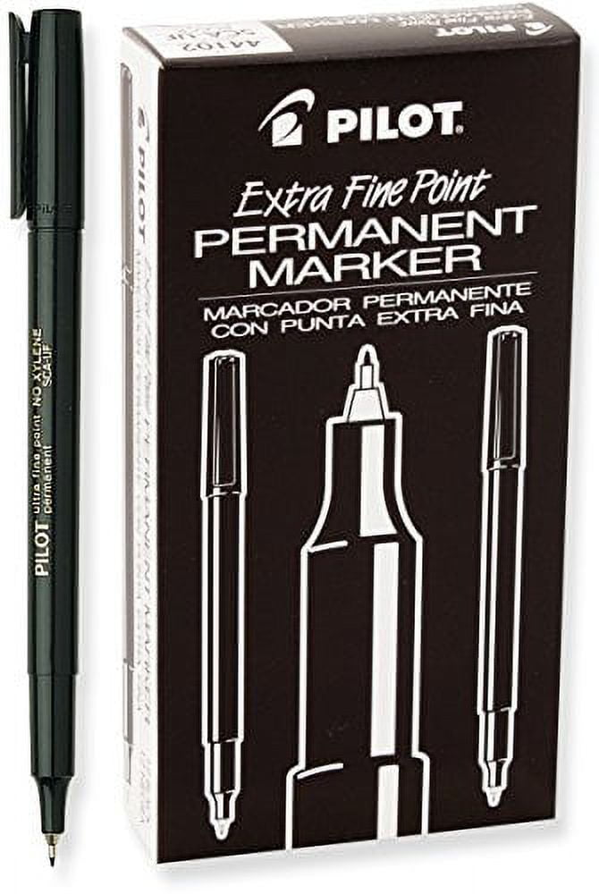 Pilot, Extra Fine Point Permanent Markers, 44102, Black Ink 12-pack ...