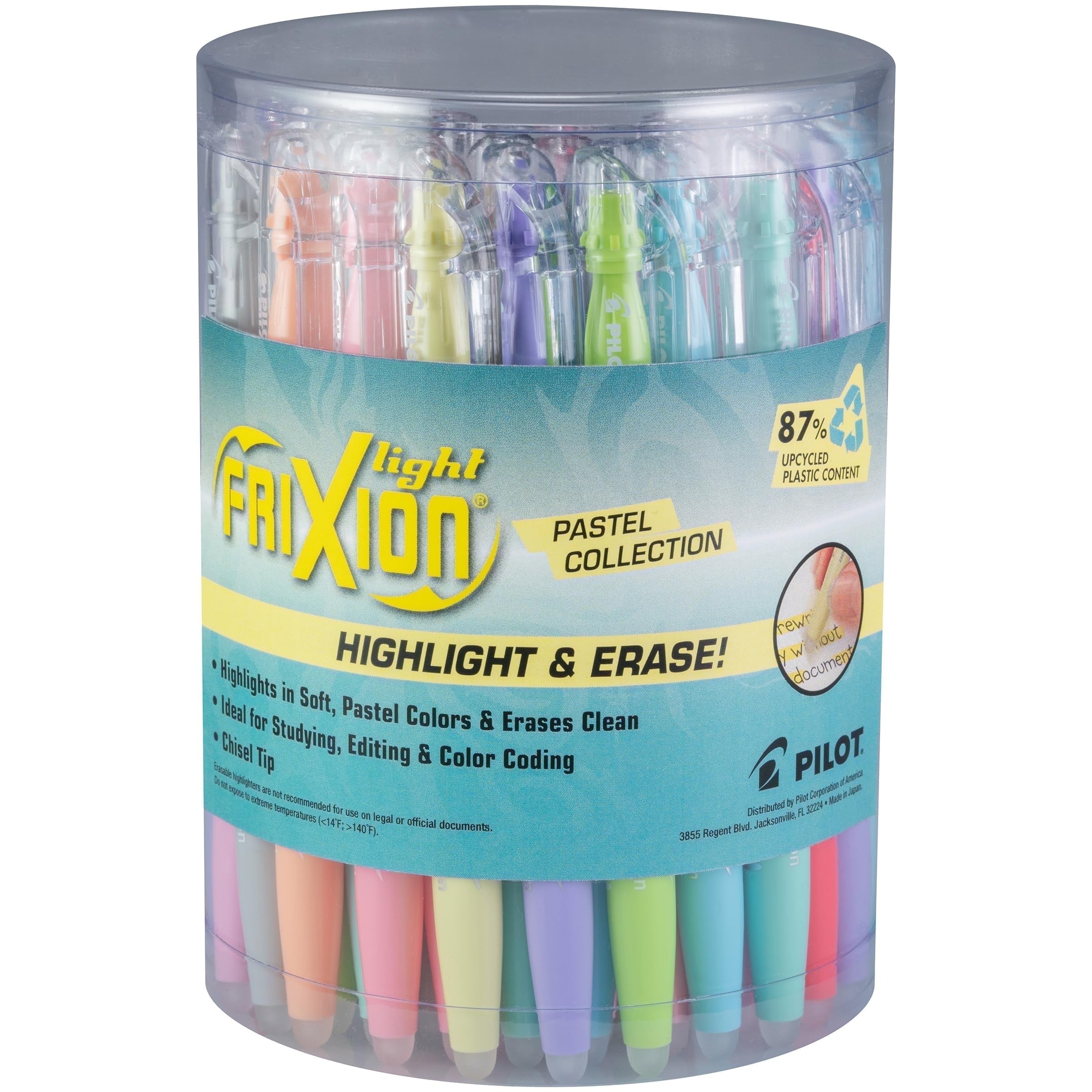 PILOT FriXion Light Pastel Erasable Highlighters, Chisel Tip, Assorted ...