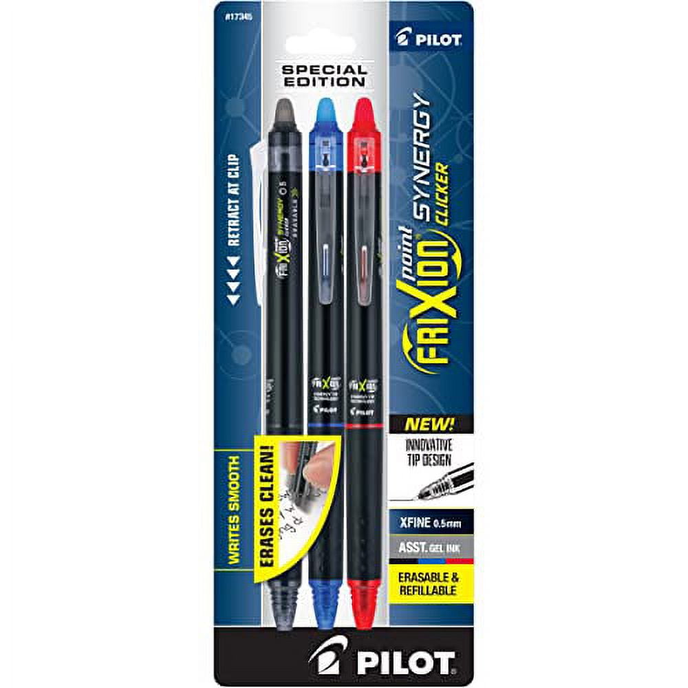 PILOT FriXion Synergy Clicker Erasable, Refillable & Retractable Gel Ink Pens, Extra Fine Point ...