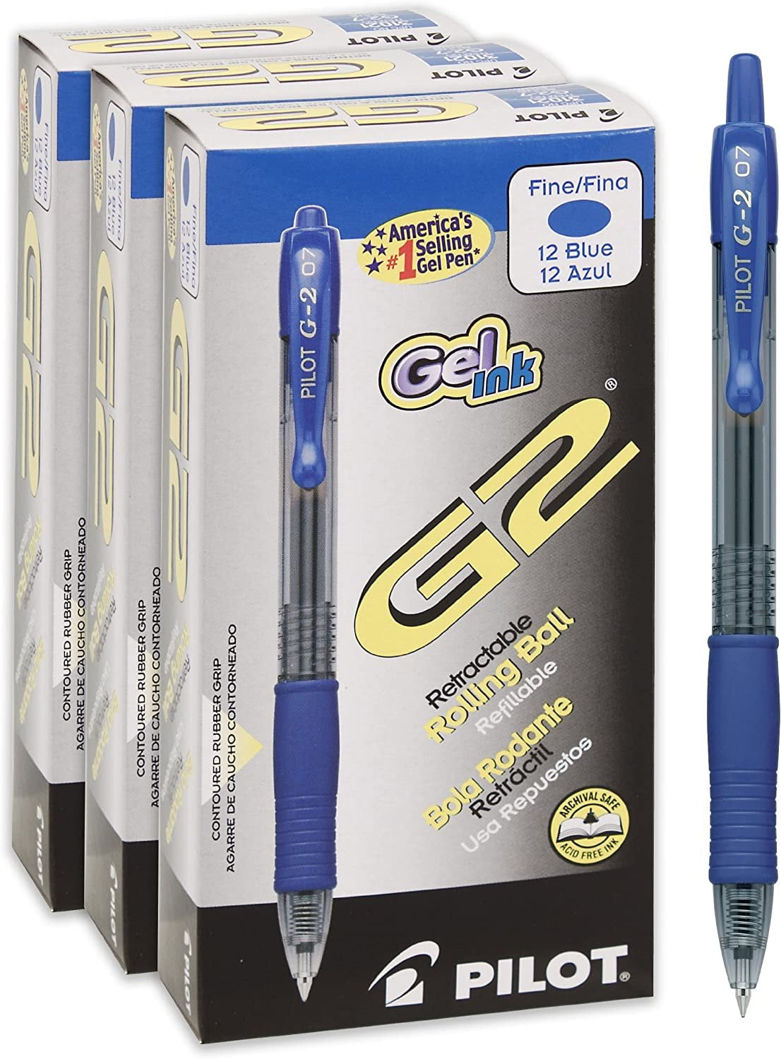 PILOT G2 Premium Refillable & Retractable Rolling Ball Gel Pens, Fine ...