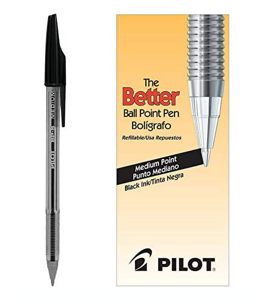 PILOT The Better Ball Point Pen Refillable Ballpoint Stick Pens, Medium ...