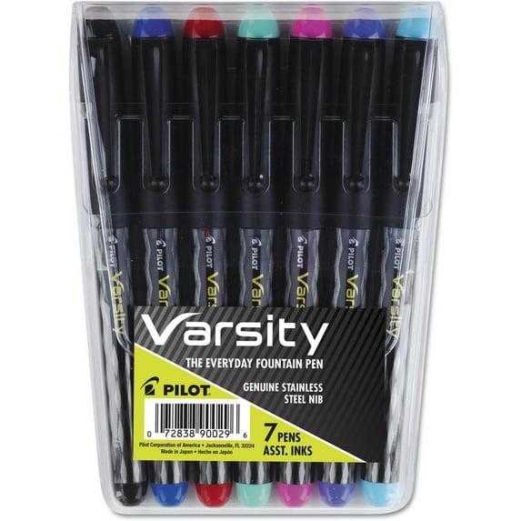 PILOT Varsity Disposable Fountain Pens, Medium Point Stainless Steel ...