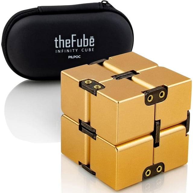 PILPOC Metal Infinity Cube, Infinity Fidget Desk Toy, Durable, Heavy ...