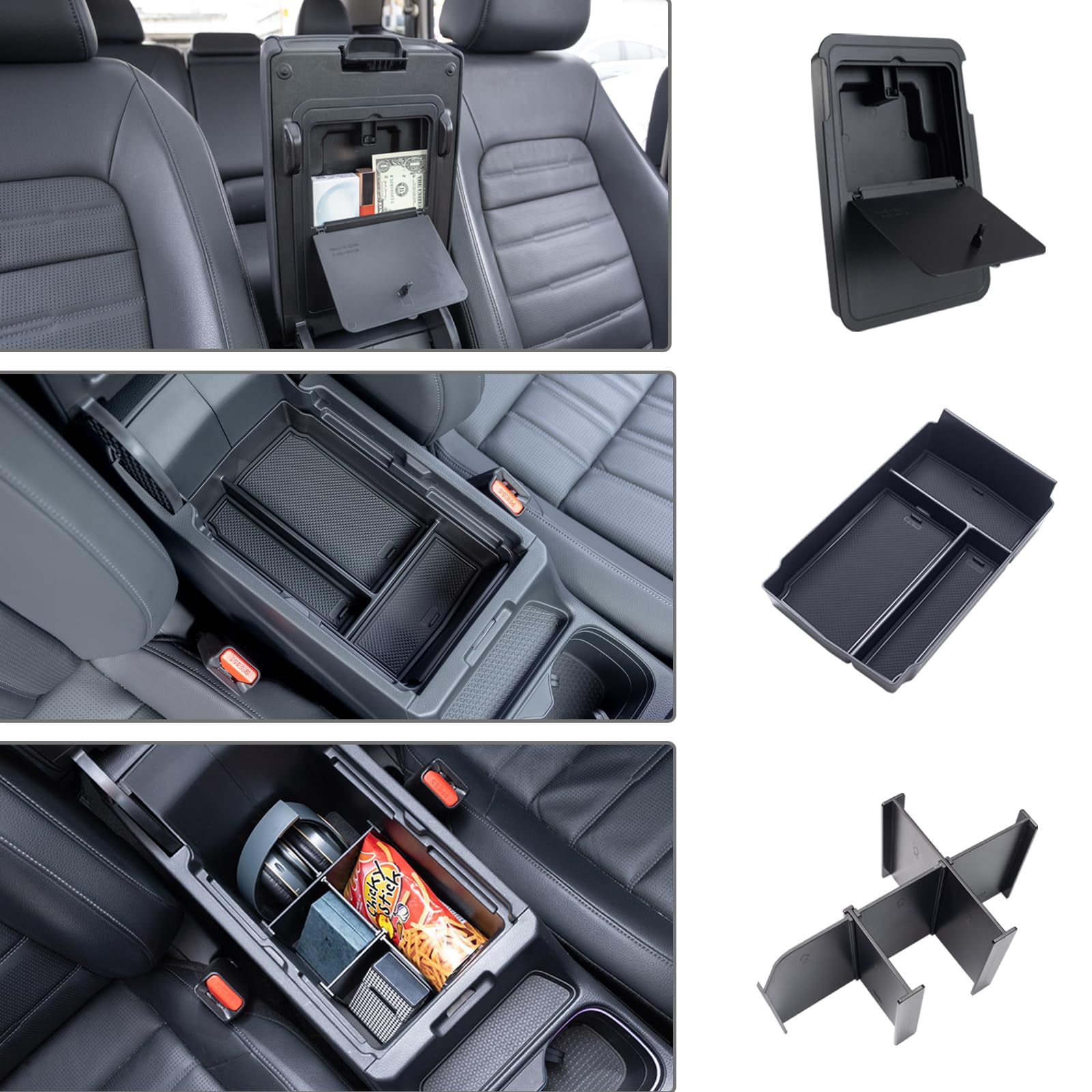 PIMCAR 3-Piece Honda CRV 2023-2025 2026 Center Console Organizer Set ...
