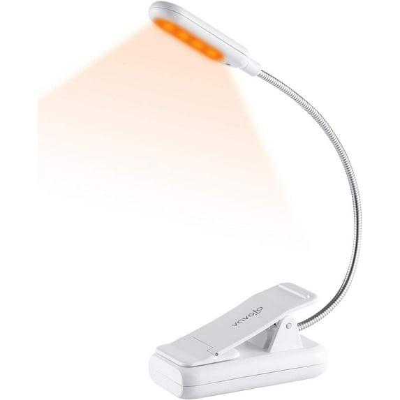 PIMIER Rechargeable Clip On Book Light for Reading in Bed, Blue Light ...