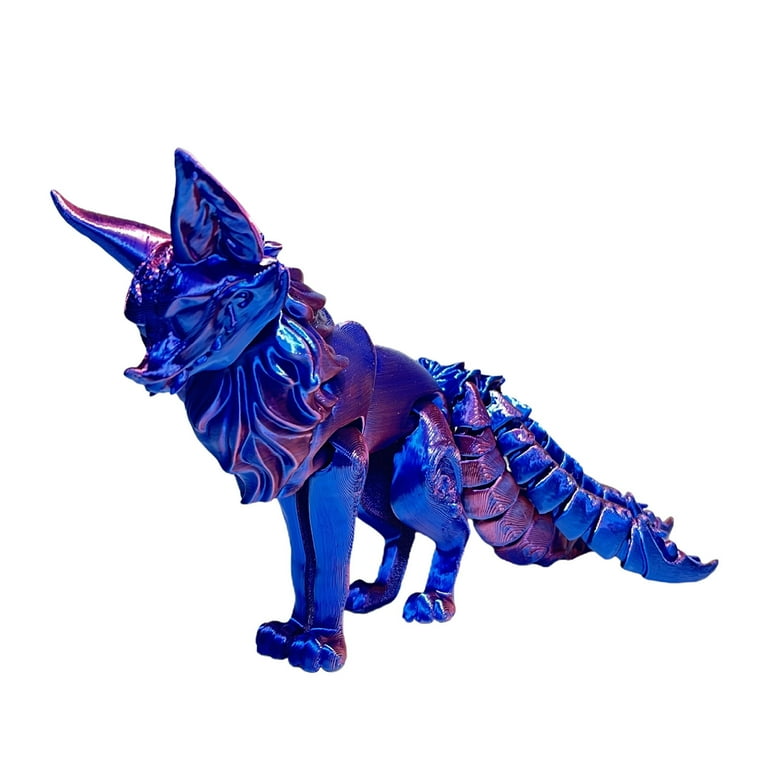PIMOXV 3D Printed Fox Toy Stress Relief Nine Tailed Action Figure Multi Jointed Movable Model Articulated Animal Figurine Desktop Decoration Halloween under 10 Walmart