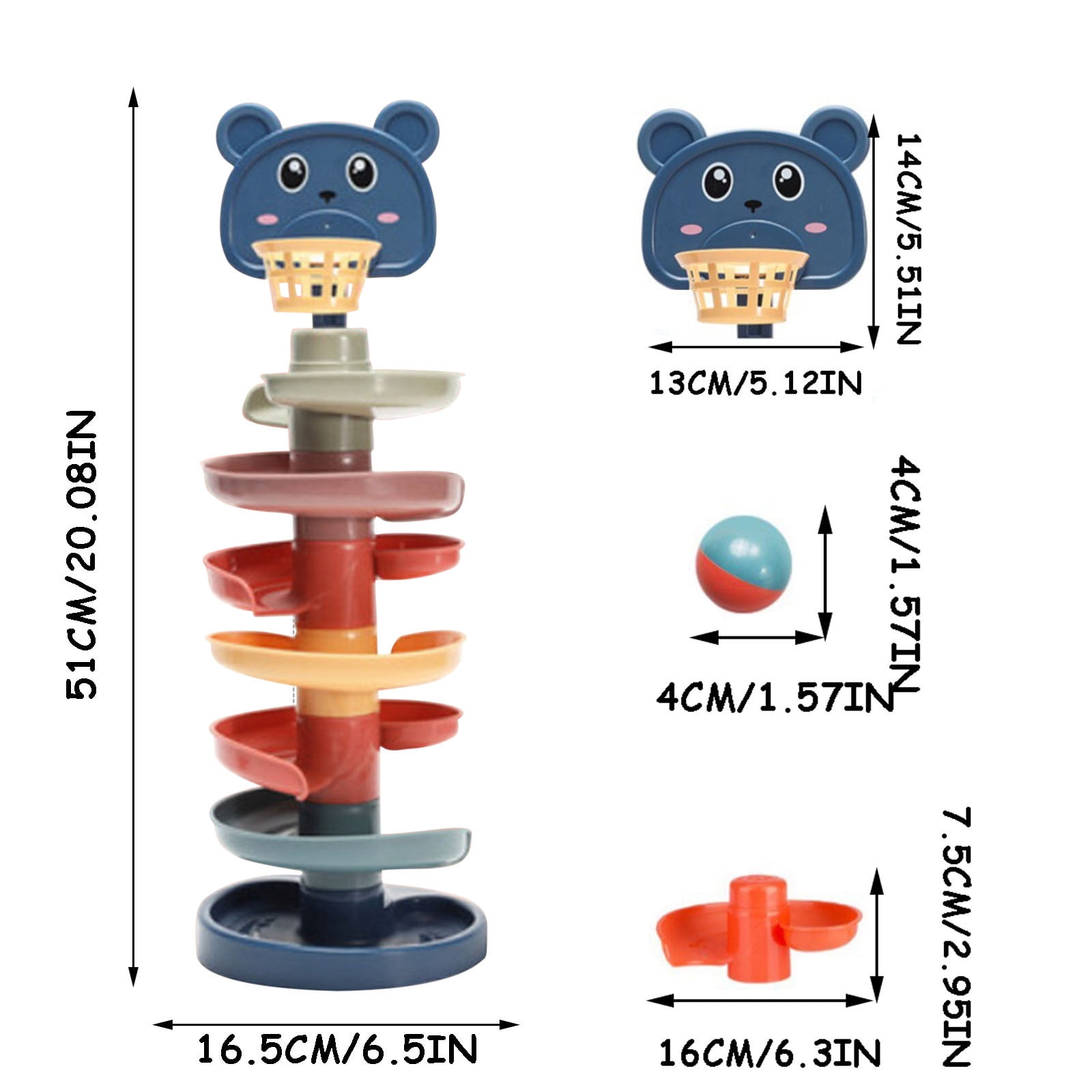 PIMOXV Ball Tower for Toddlers, Ball Drop and Roll Tower, Educational ...