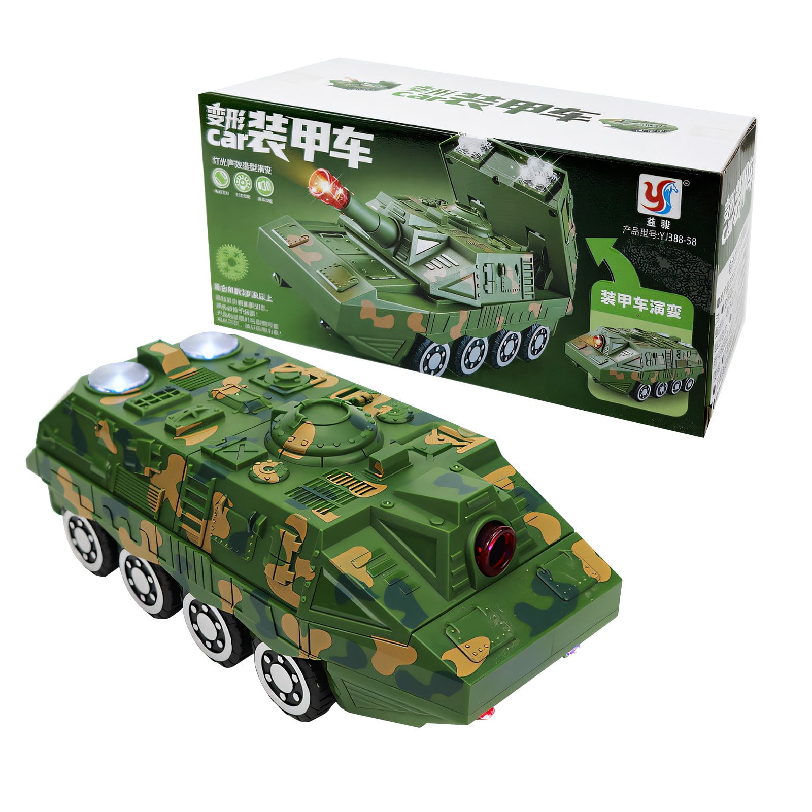 PIMOXV Electric Universal Deformation Plane Toy with Light, Transform Engineering Plane Toy ...