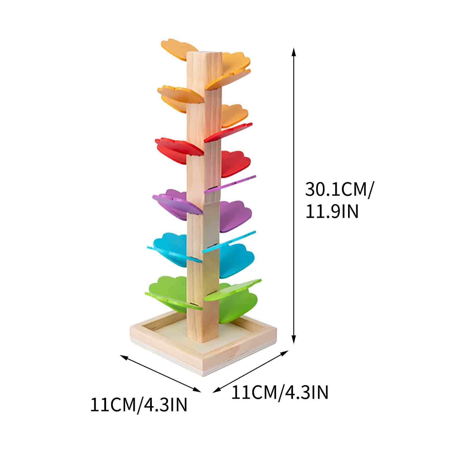 PIMOXV Rainbow Musical Tree Building Blocks Toy Ball Drop Toy for Kids ...