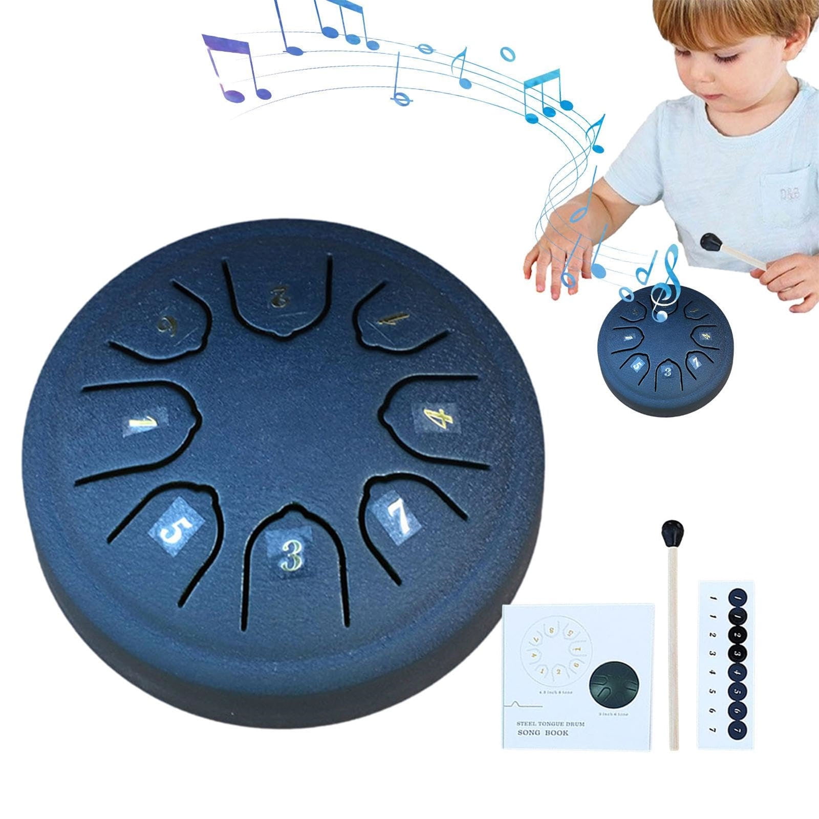 PIMOXV Steel Tongue Drum 8 Notes Chakra Tank Drum Steel Percussion ...