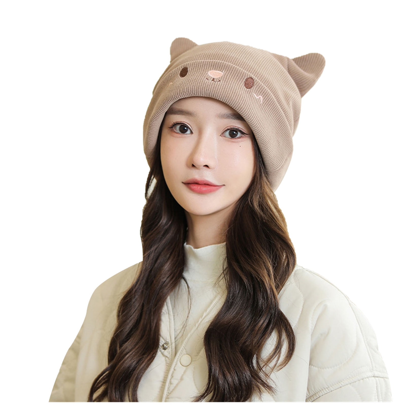 PIMOXV Unisex Warm Knitting Breathable Cat Ears Windproof Baggy Stretch ...