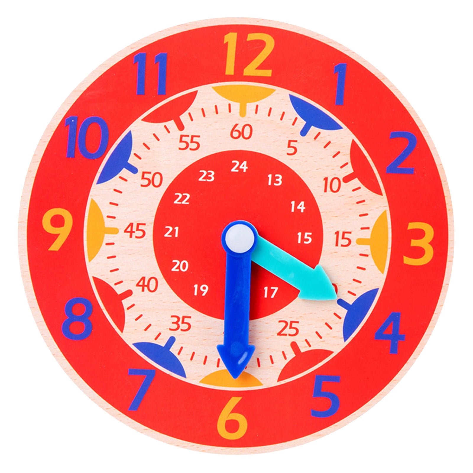 PIMOXV Wooden Shape Color Sorting Clock – Teaching Time Number Blocks ...