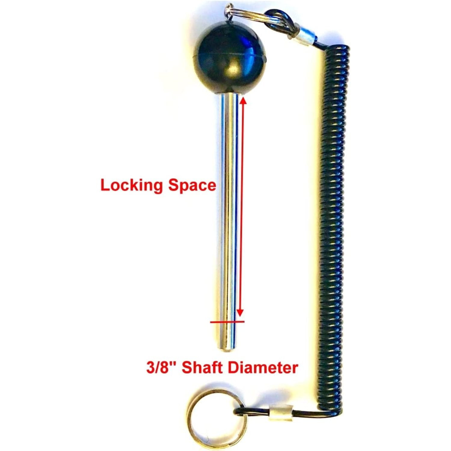 PIN Tensile Lanyard Straight Pin - 3/8" Shaft, Locking Space 4-1/4 ...