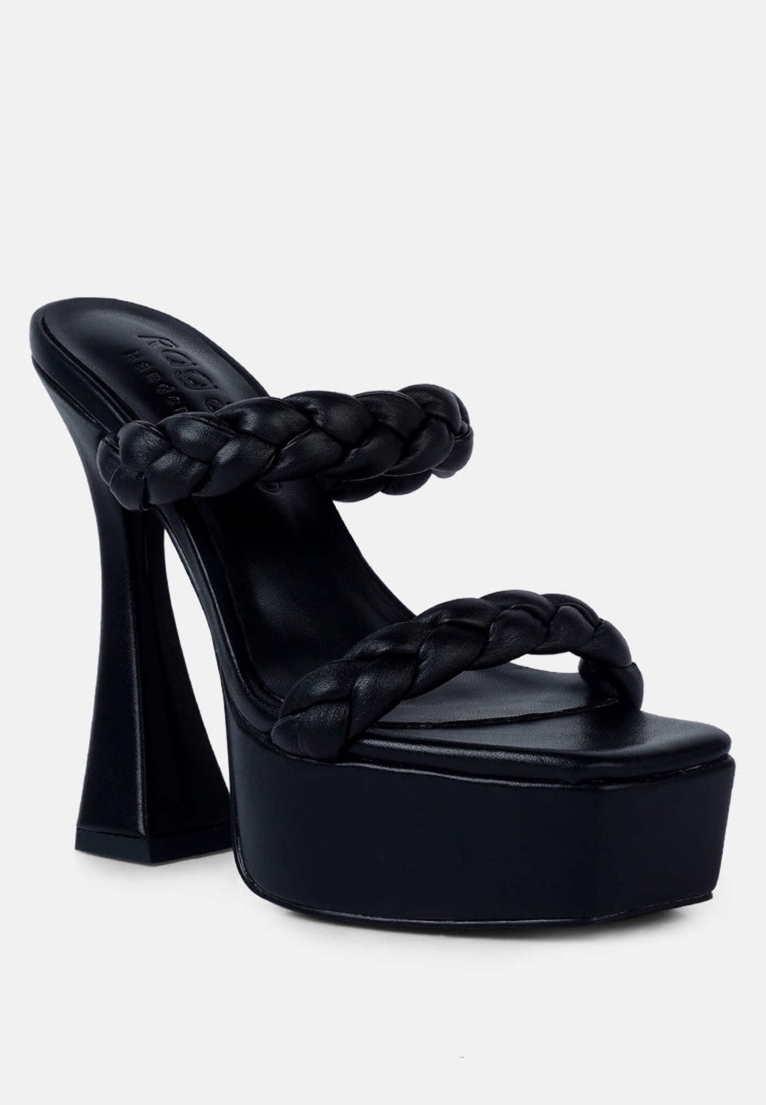 PIN-UP Black Braided High Heel Sandals - Walmart.com