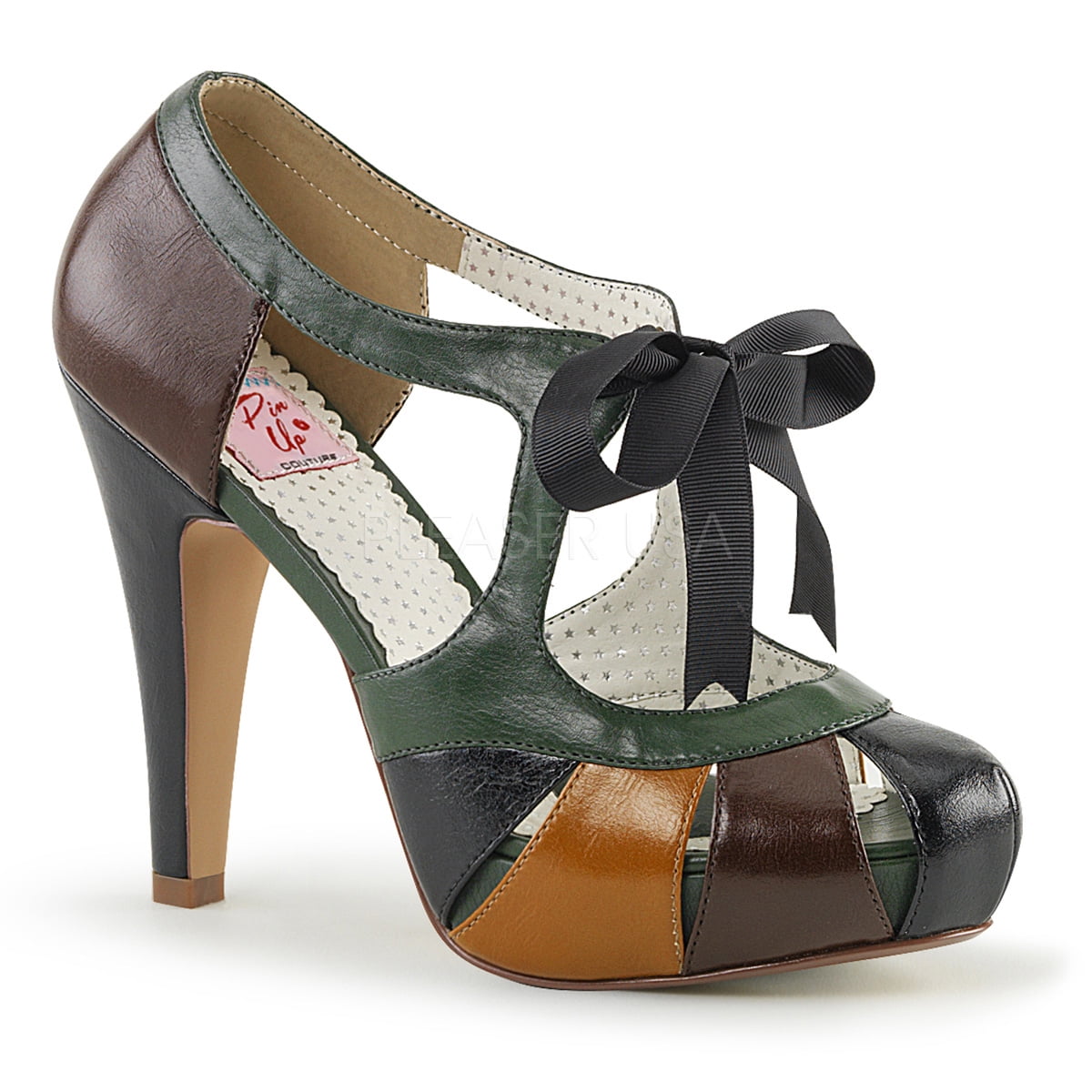 PIN UP COUTURE BETTIE-19 Women's Multi Cut Out Ribbon High Stiletto ...