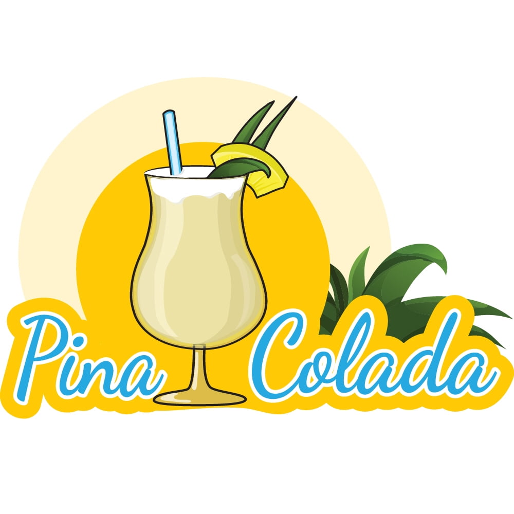 PINA COLADA FLAVOR Italian Ice Decal shaved ice cart trailer stand ...