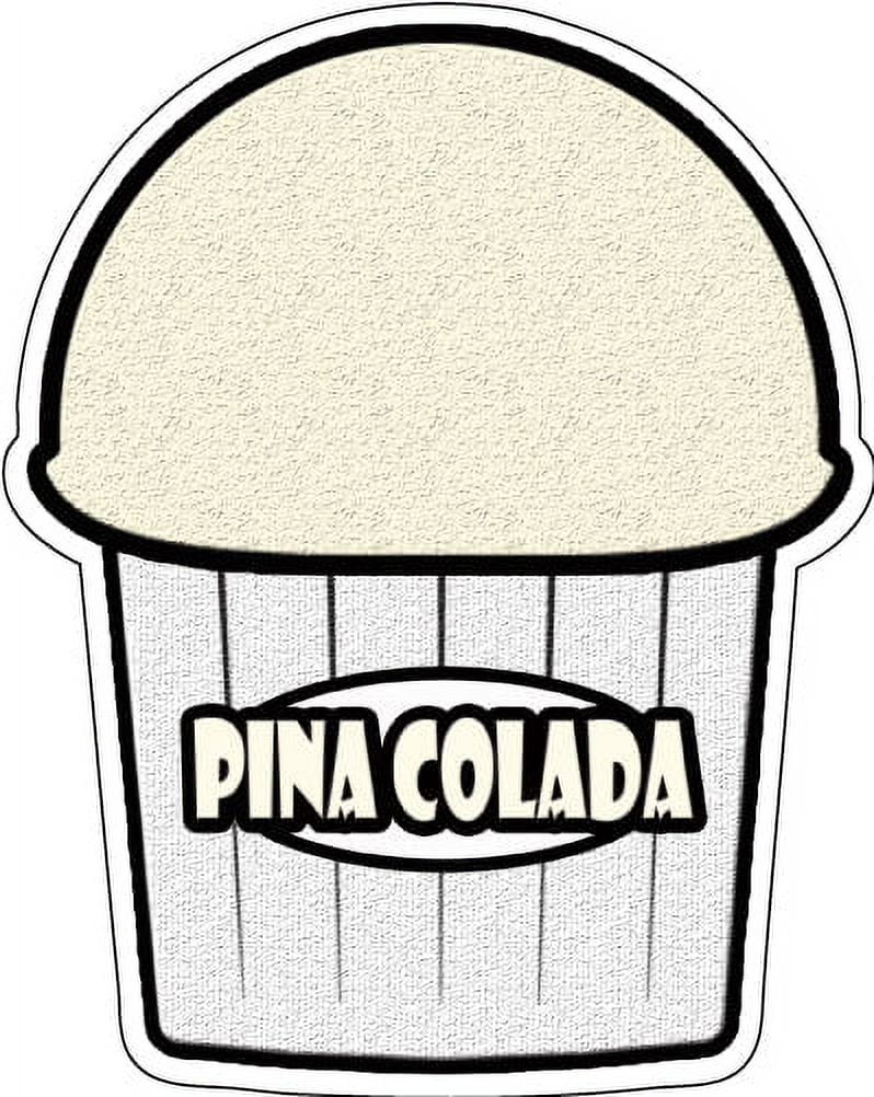 PINA COLADA FLAVOR Italian Ice Die-Cut Decal shaved ice cart trailer ...
