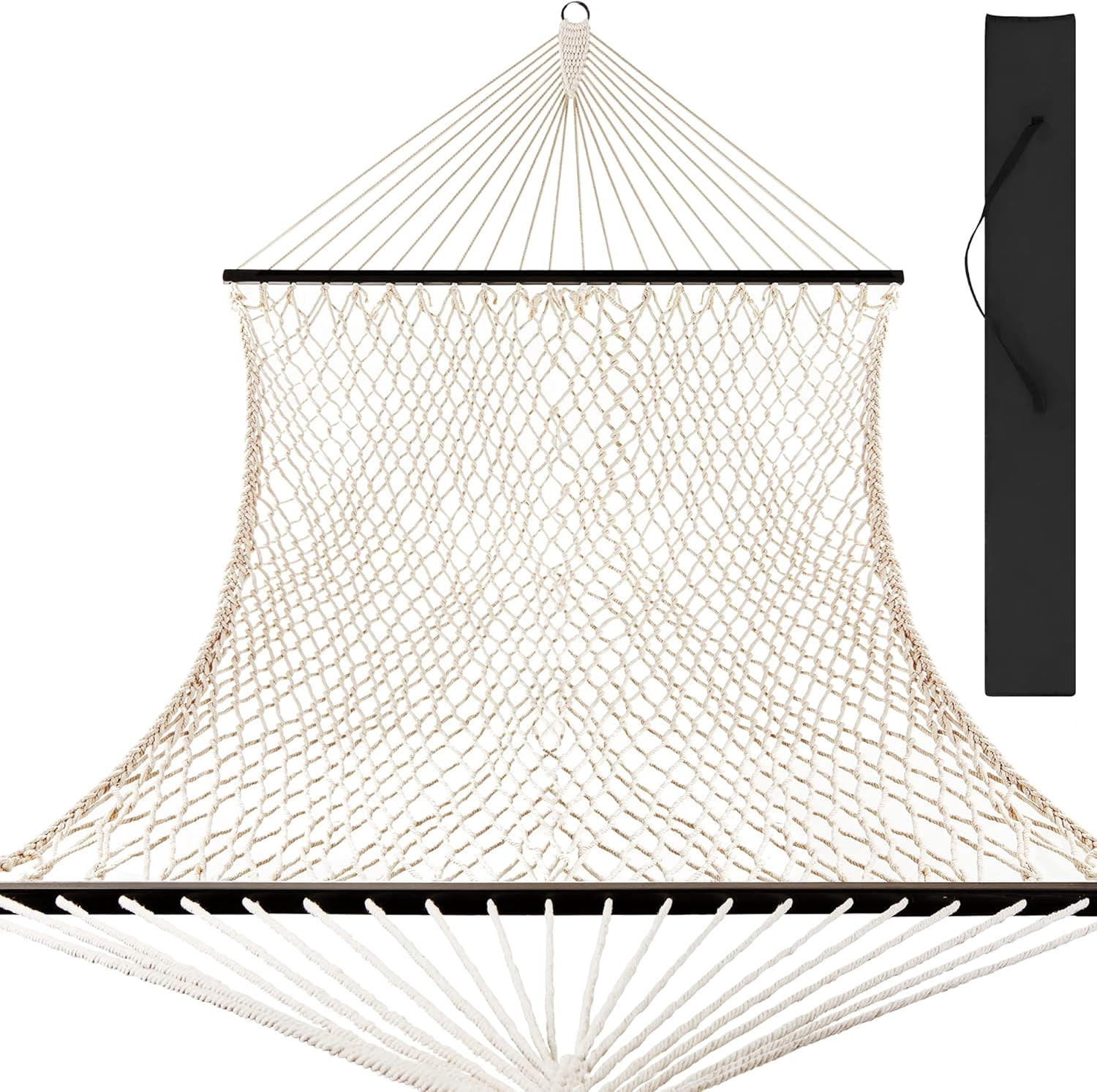 PINDEE 2-Person Double Hammock, Outdoor Woven Cotton Rope Hammocks for ...