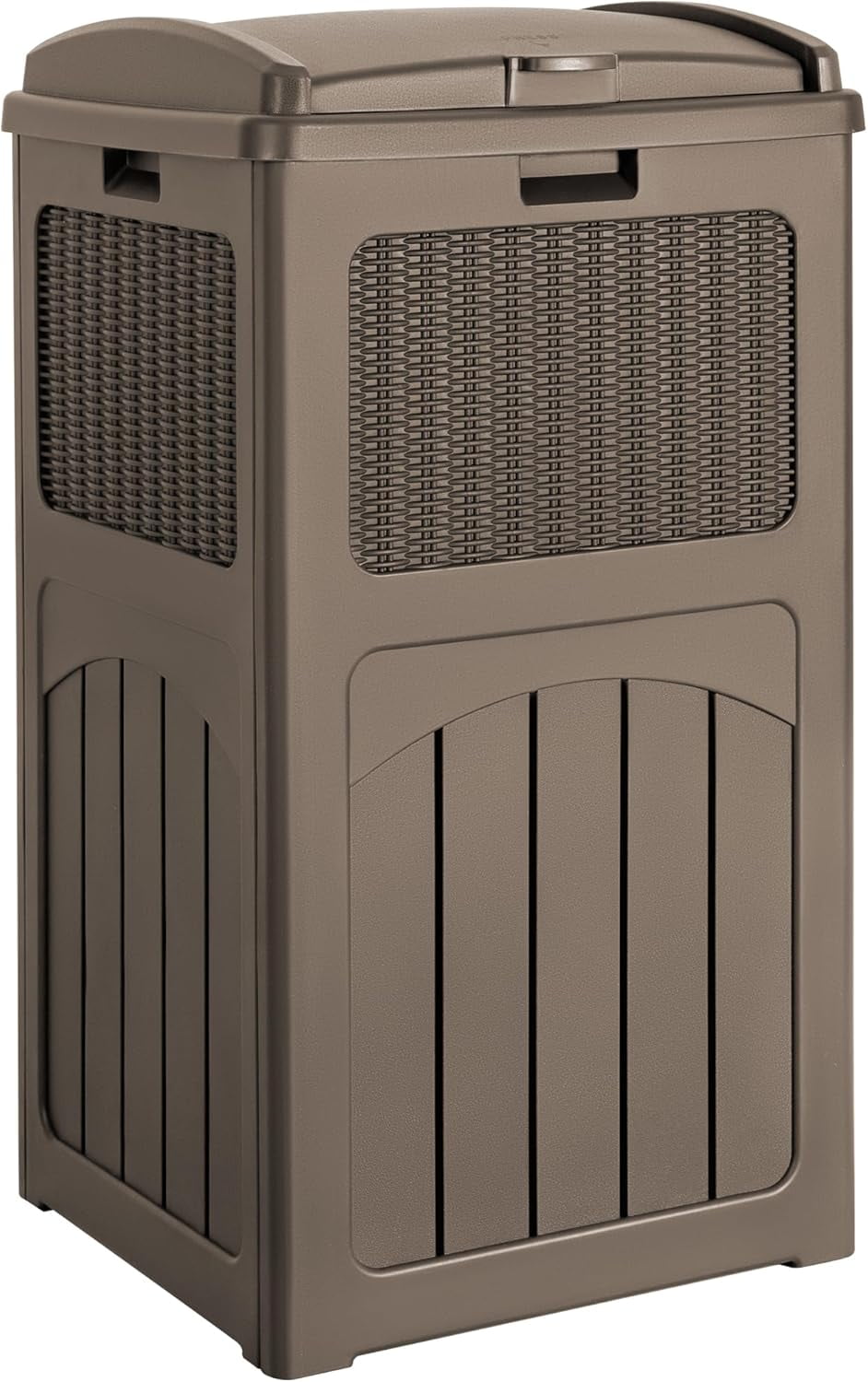 PINDEE 33 Gallon Outdoor Trash Can, Hideaway Garbage Bins with Tiered ...