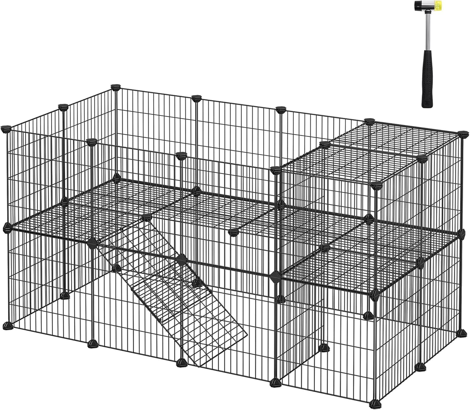 PINDEE 36 Panels Pet Playpen, Small Animal Playpen, Rabbit Guinea Pig ...