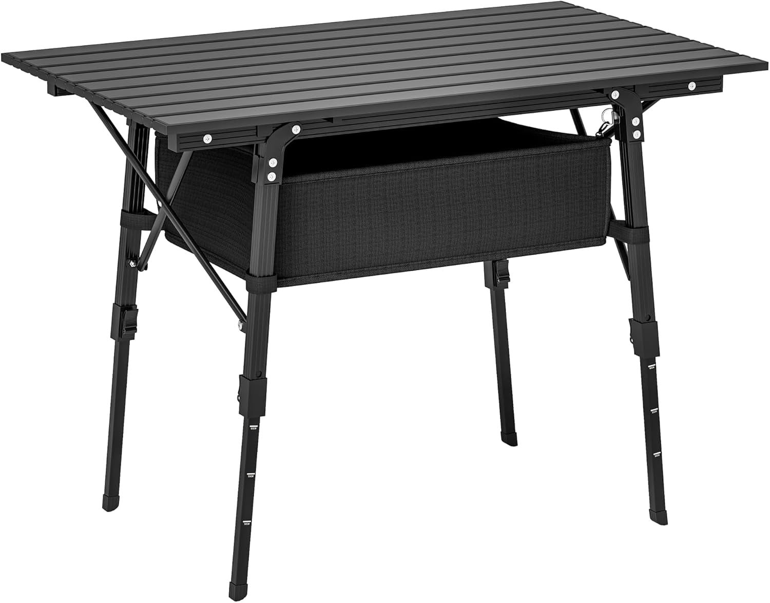 PINDEE 3ft Portable Camping Table with Storage Bag, Adjustable Height ...