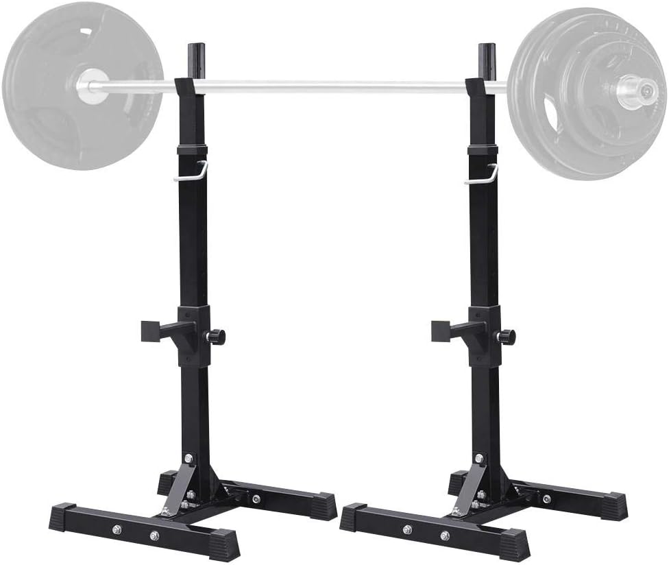 PINDEE 45-71 Inch Adjustable Squat Rack & Bench Press Rack - Portable ...