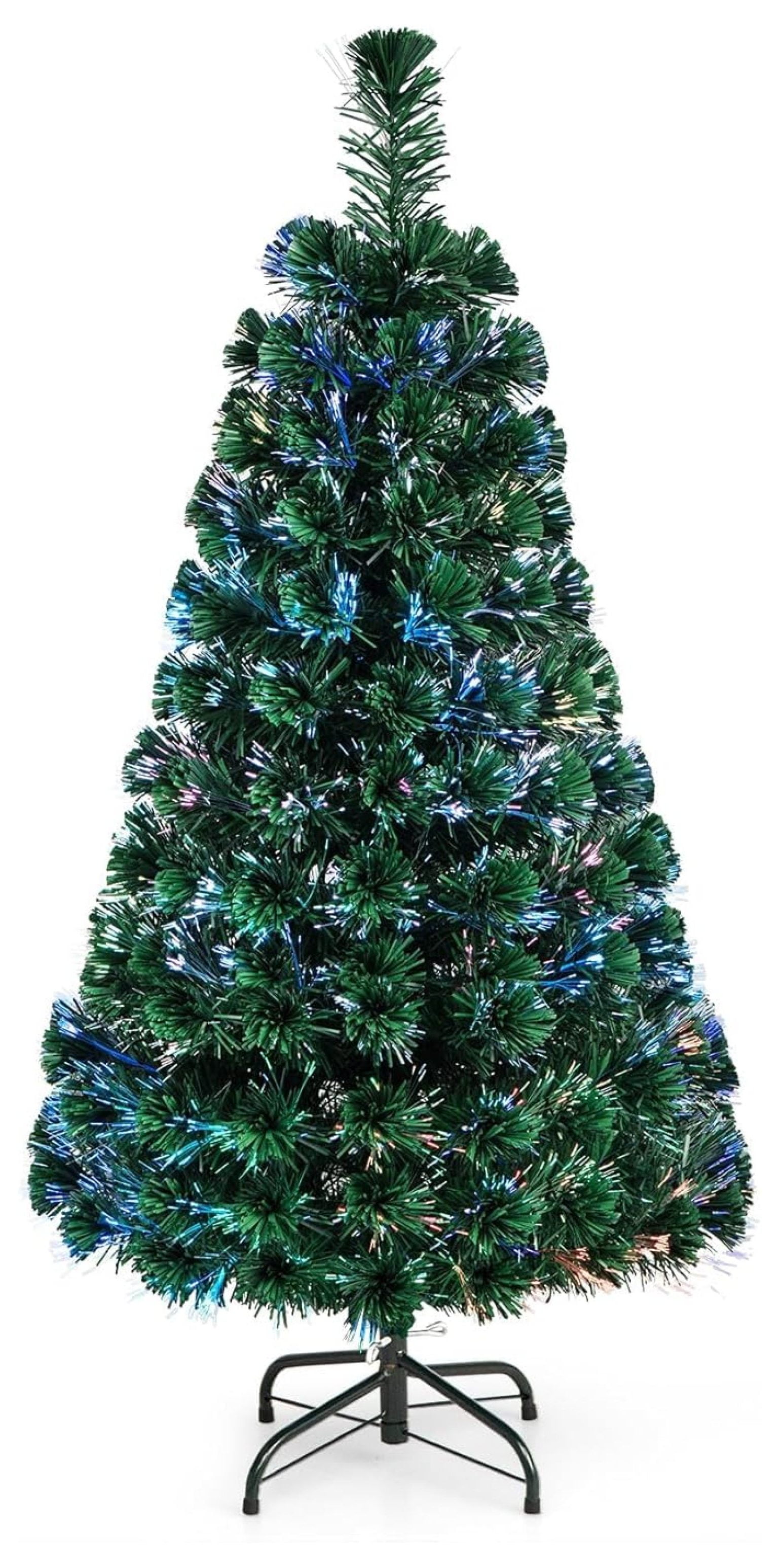 PINDEE 4FT Pre-Lit Fiber Optic Christmas Tree Artificial Christmas Tree ...