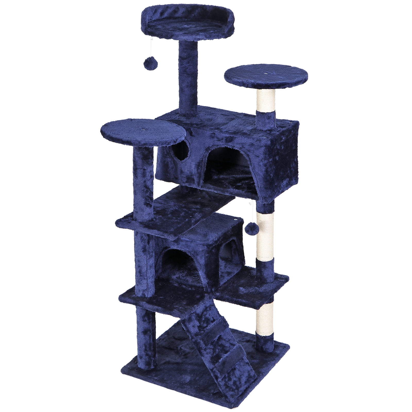 PINDEE 55 inches Cat Tree with Sisal-Covered Scratching Posts and 2 ...