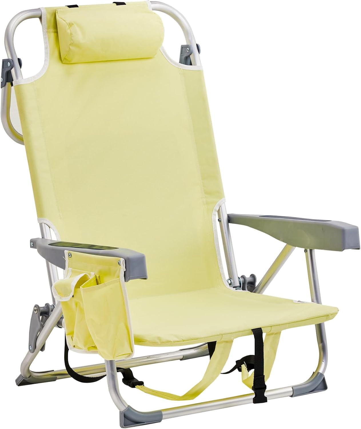 PINDEE Backpack Beach Chair, 5 Level Adjustable Positions Beach Chair ...