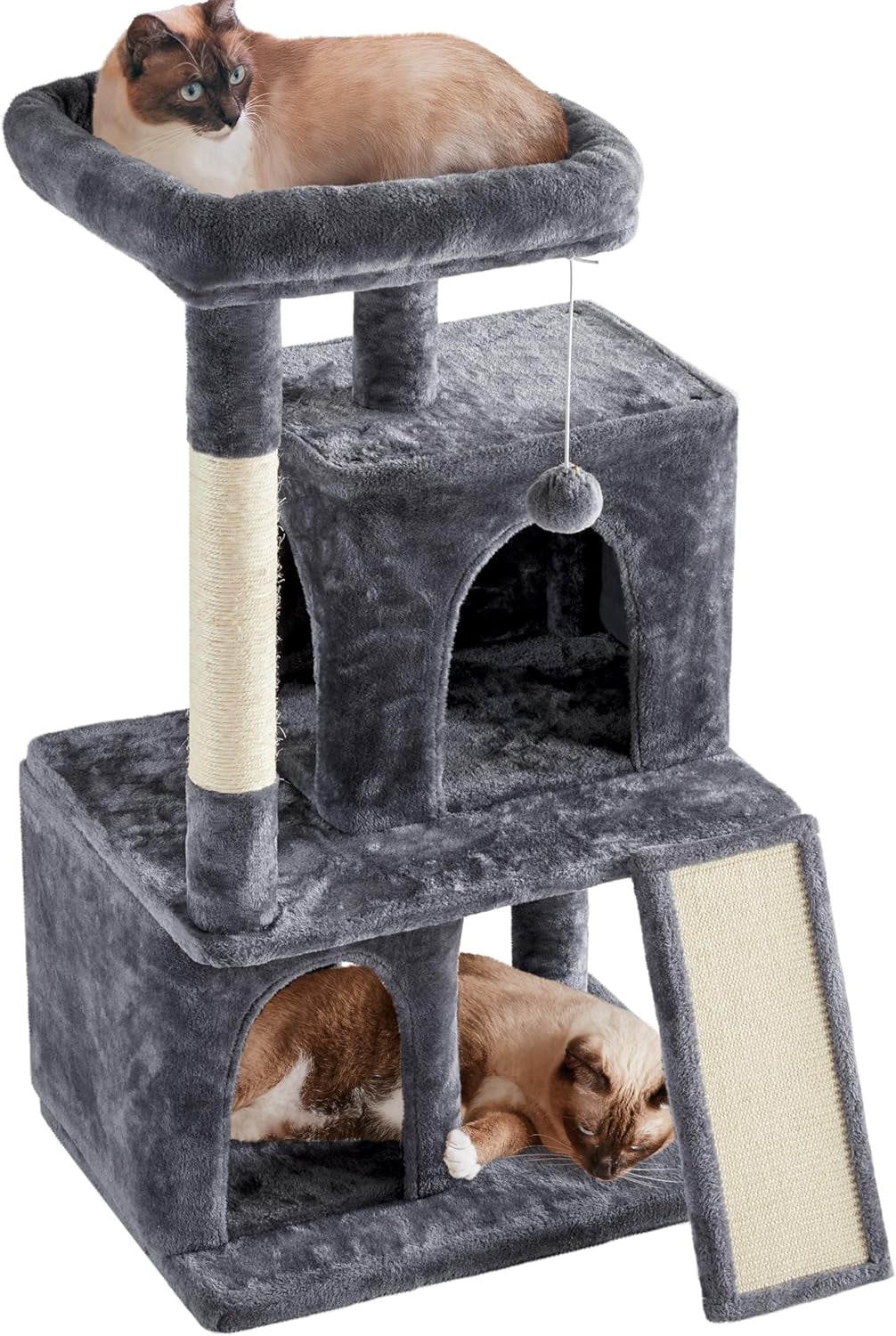 PINDEE Cat Tree for Indoor Cats, 42in Cat Tower Condo with Oversized ...