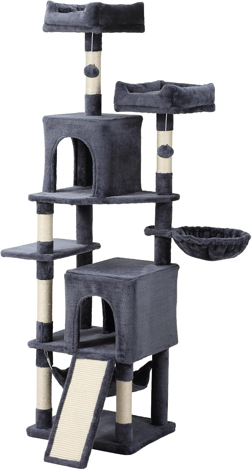 PINDEE Cat Tree Tower for Indoor Cats - Multi-Level Cat Activity Center ...