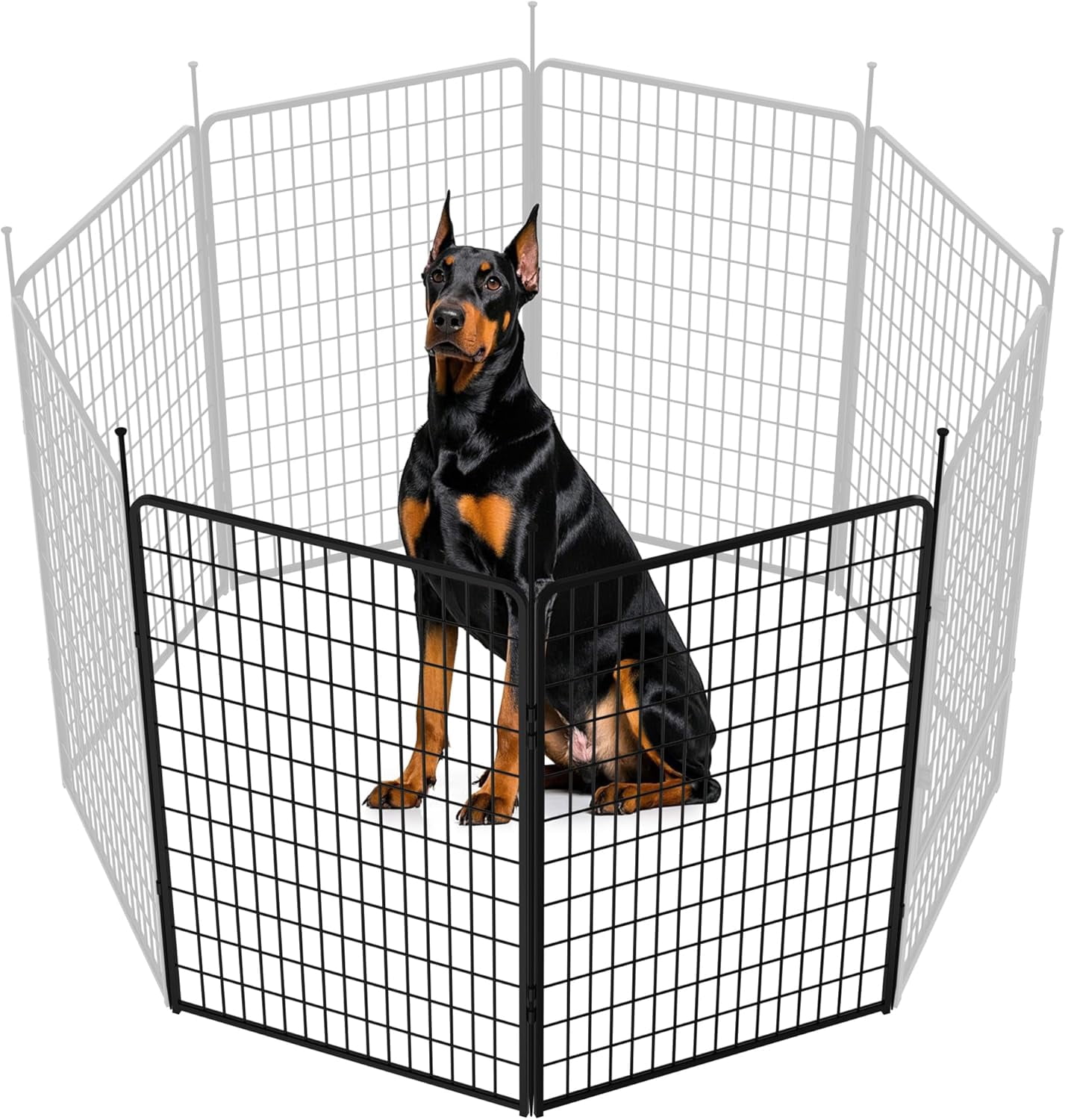 PINDEE Dog Playpen with Wider Door, Heavy Duty Dog Pen, Anti Rust Dog ...