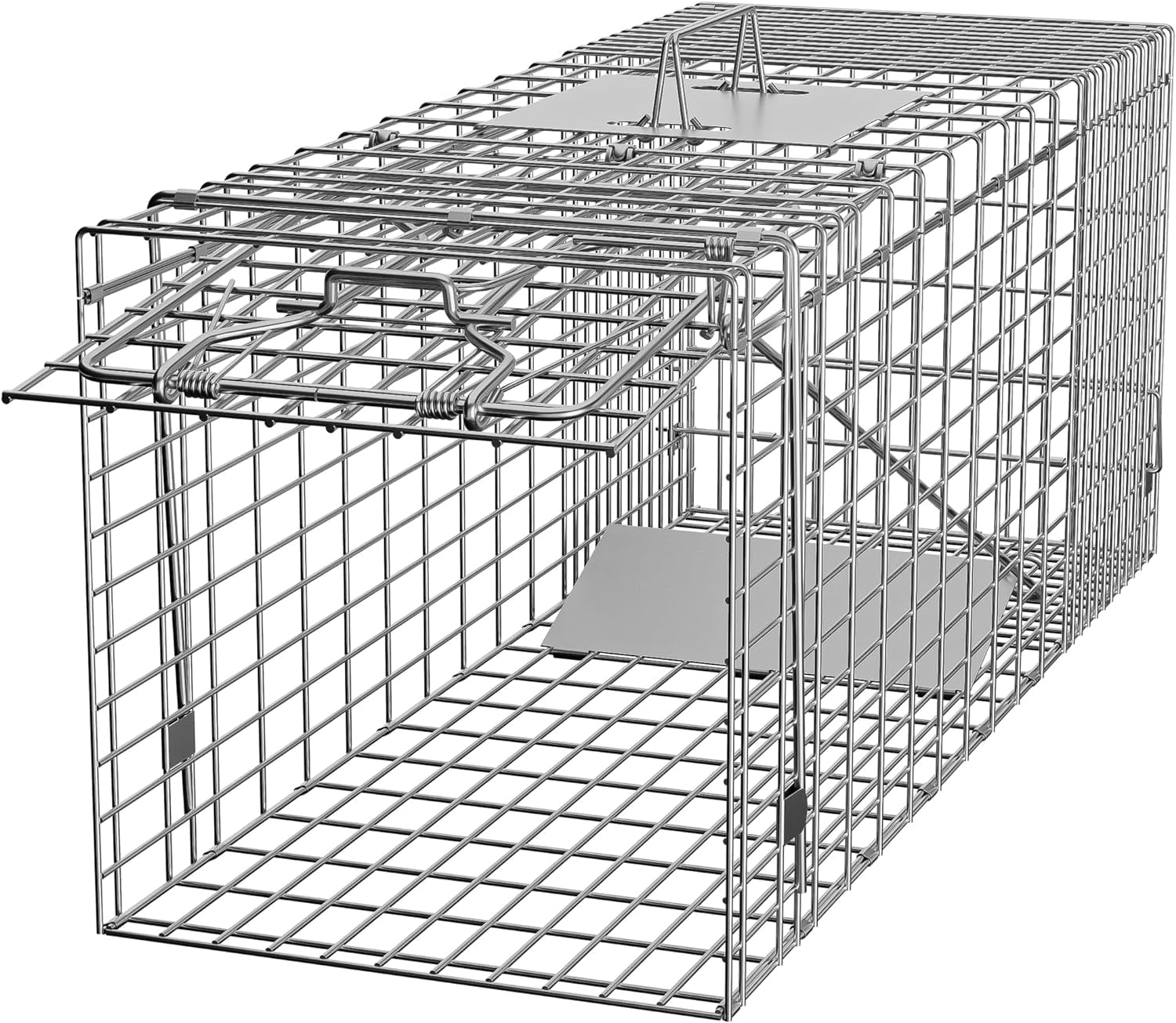 PINDEE Live Animal Cage Trap Door Steel Cage Catch Release Humane ...