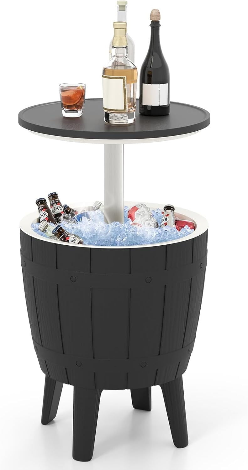 PINDEE Outdoor Cooler Bar Table, 10 Gallon Cooler with Height ...