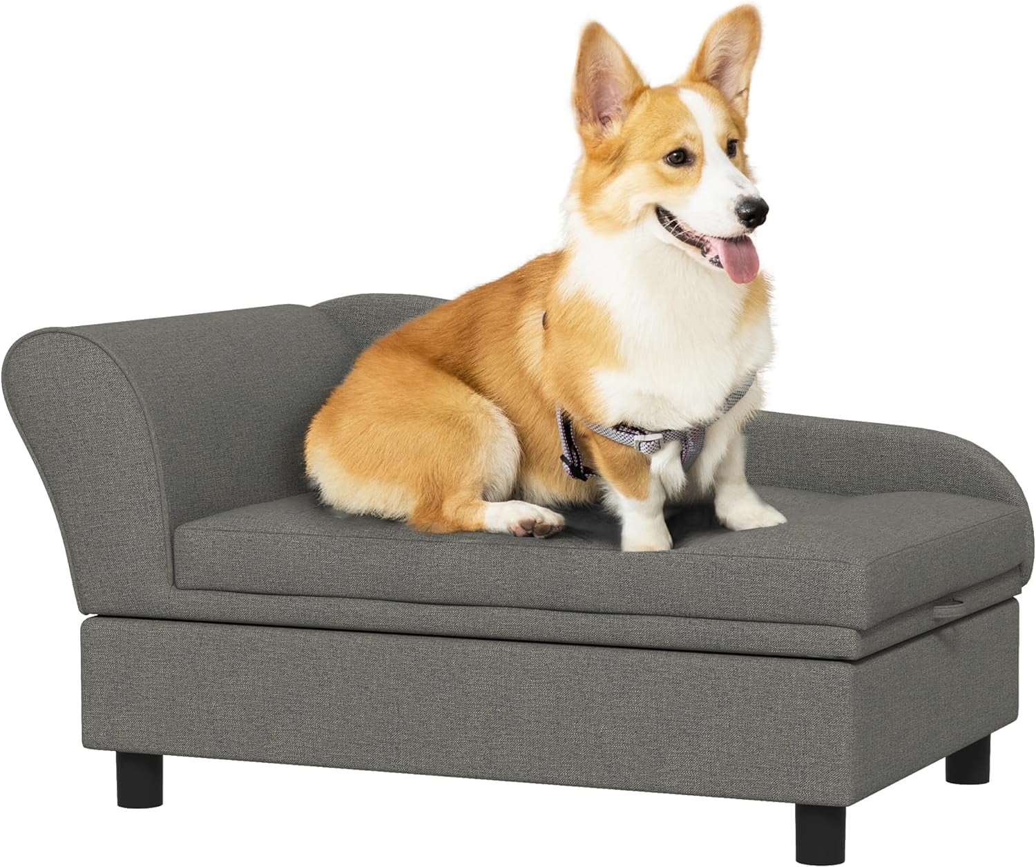 PINDEE Pet Sofa, Dog Couch, Elevated Pet Bed for Small Dogs, with ...