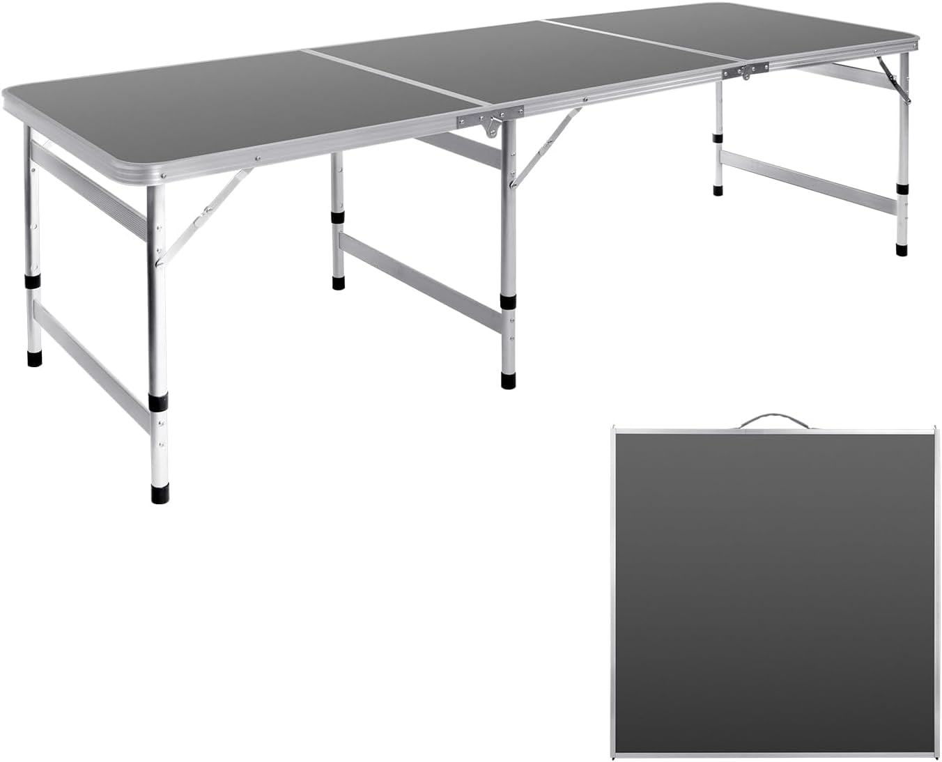 PINDEE Small Camping Table 6FT Folding Picnic Table Foldable Low Camp ...