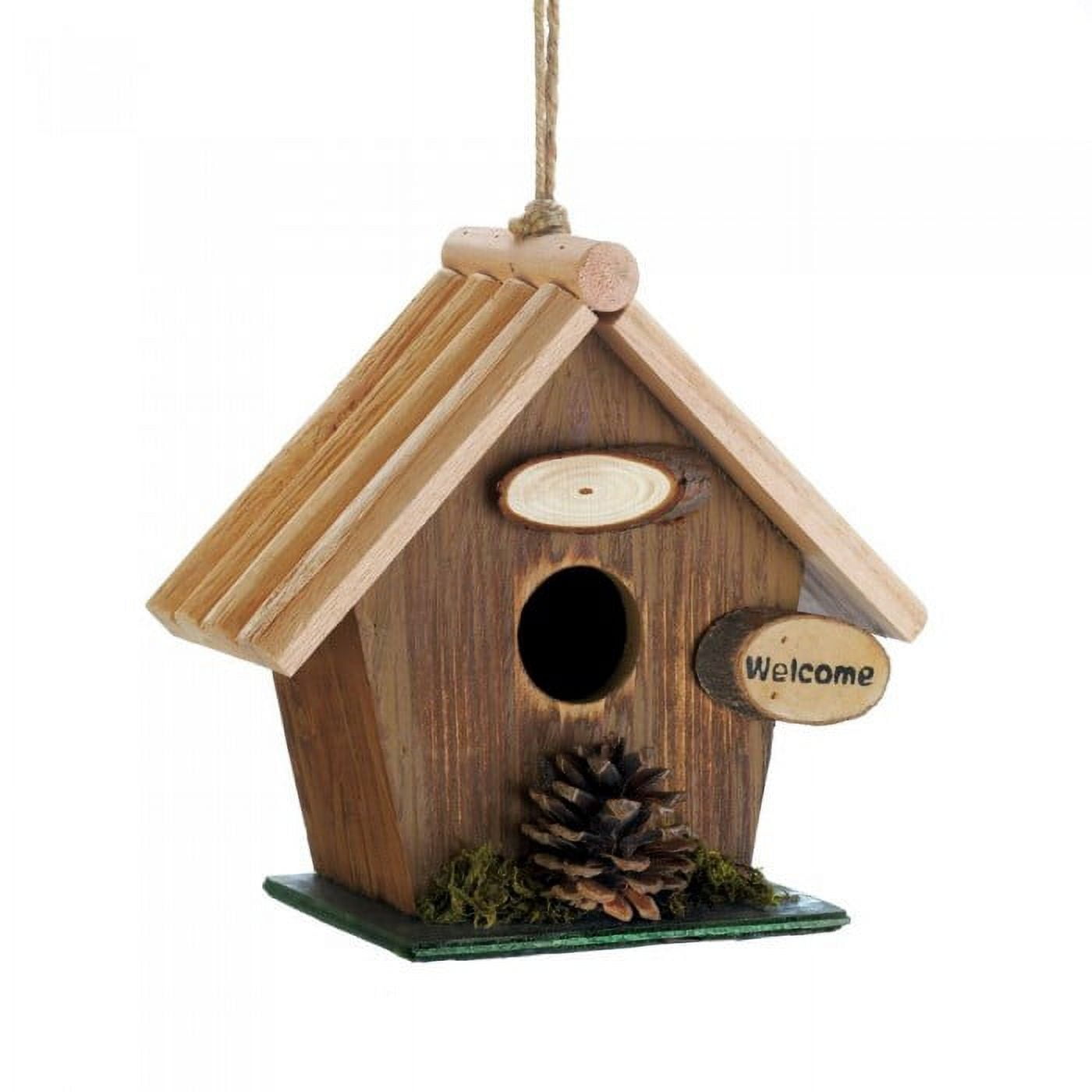 Songbird Valley 10018414 Pine Cone Rustic Wood Birdhouse - Walmart.com