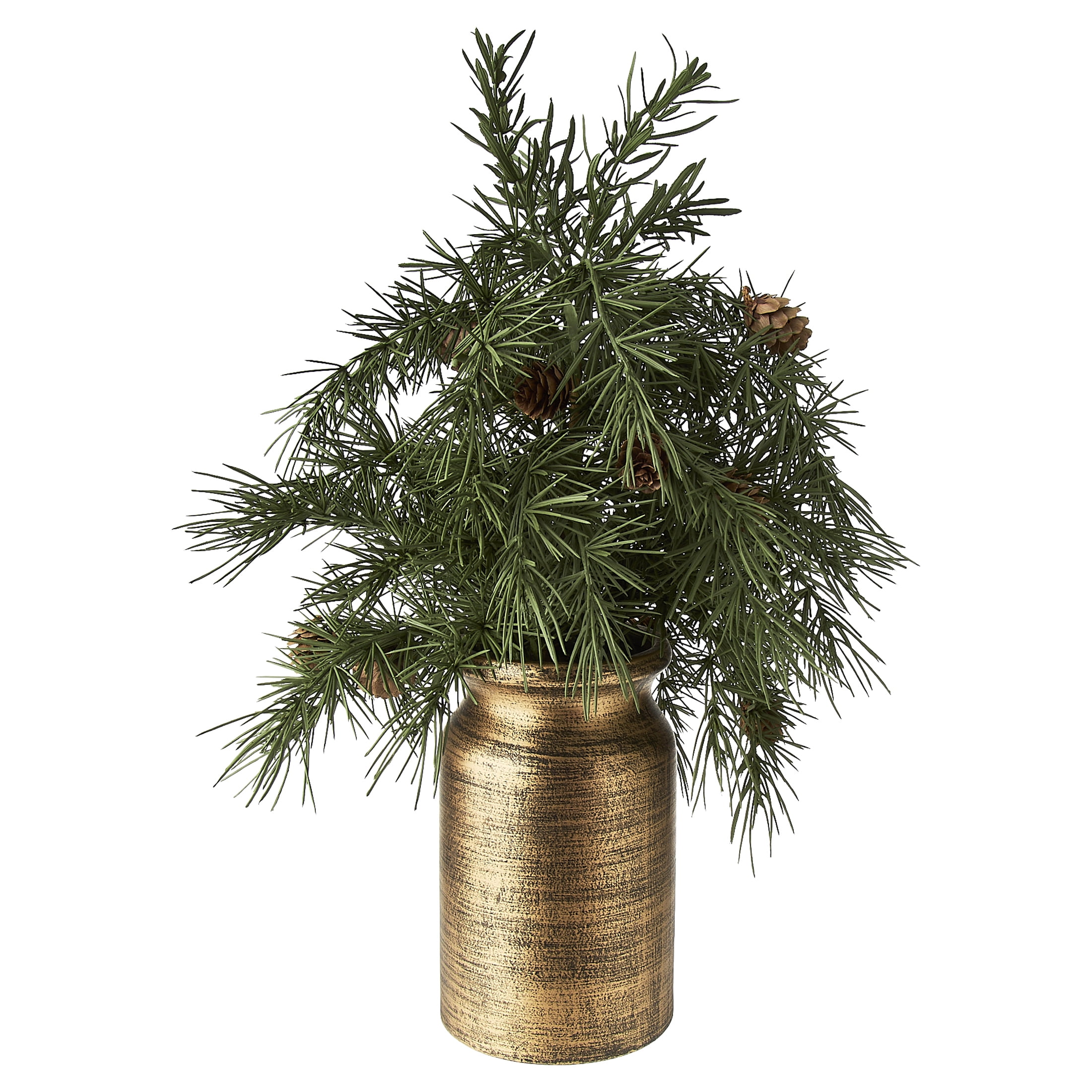 Pine Tree Arrangement in Copper Pot Christmas Tabletop Decoration ...
