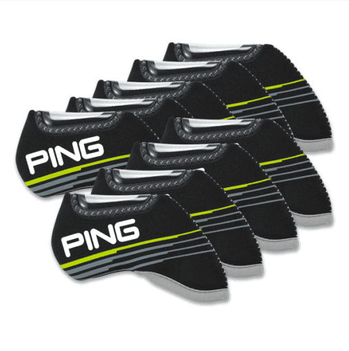 PING 2024 Golf Iron Head Cover Set, 9pcs Neoprene, Black, Easy Removal ...