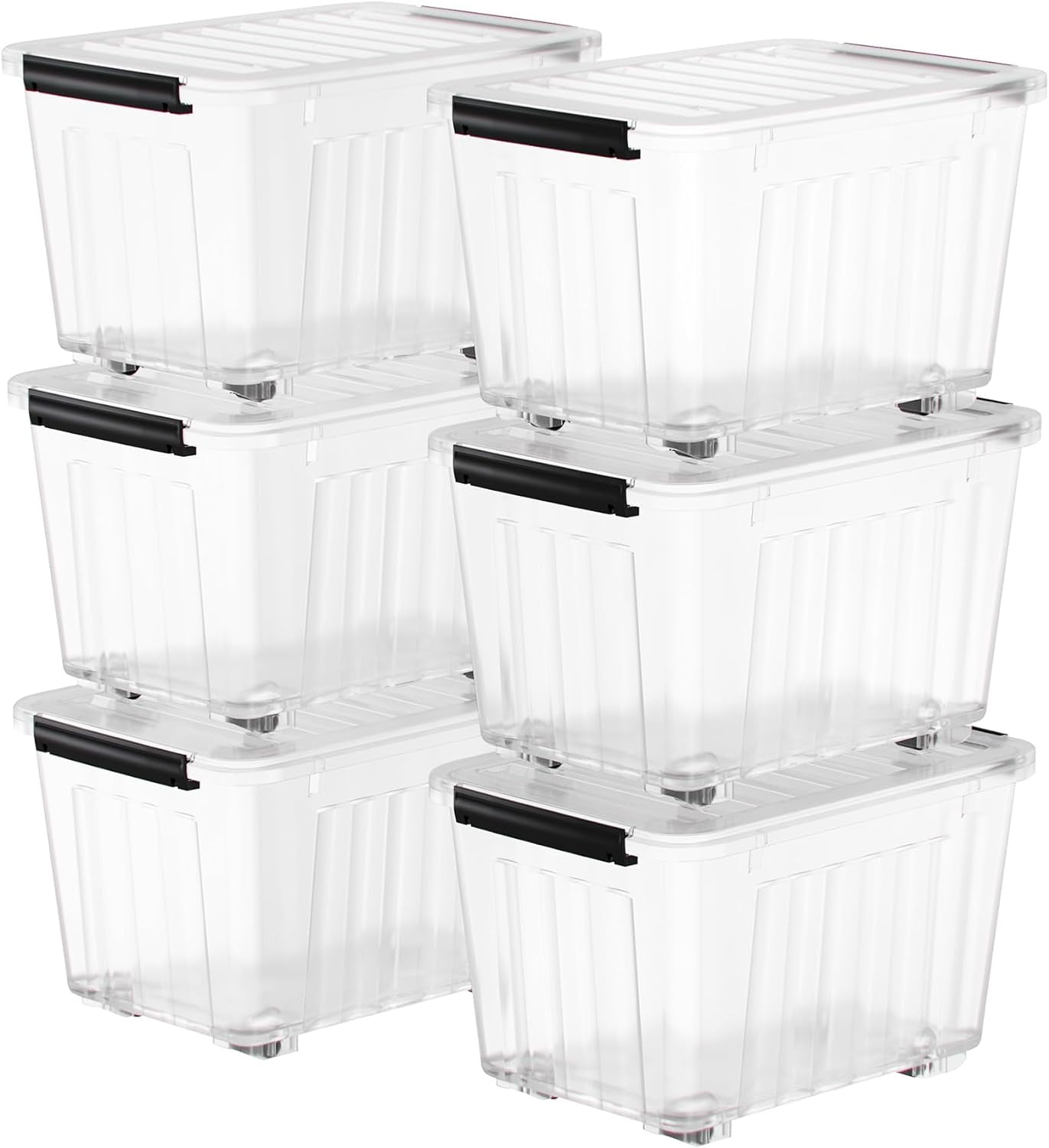 PING 97 Quart Plastic Storage Bin, Blue Stackable and Nestable Storage ...