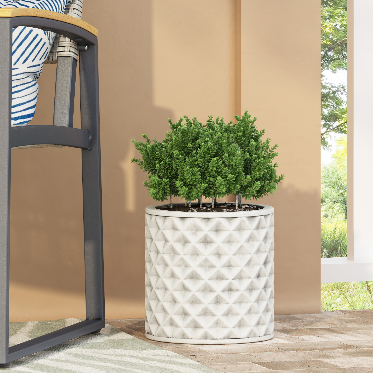 PINGCNG Modern Minimalist MGO Planter with Drainage Tray for Indoor ...