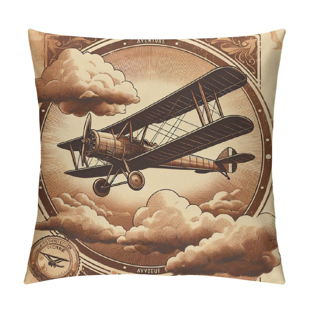 PINGXIXI Airplane Pillowcases Flying Plane Sky Cloud Adventure Aircraft ...