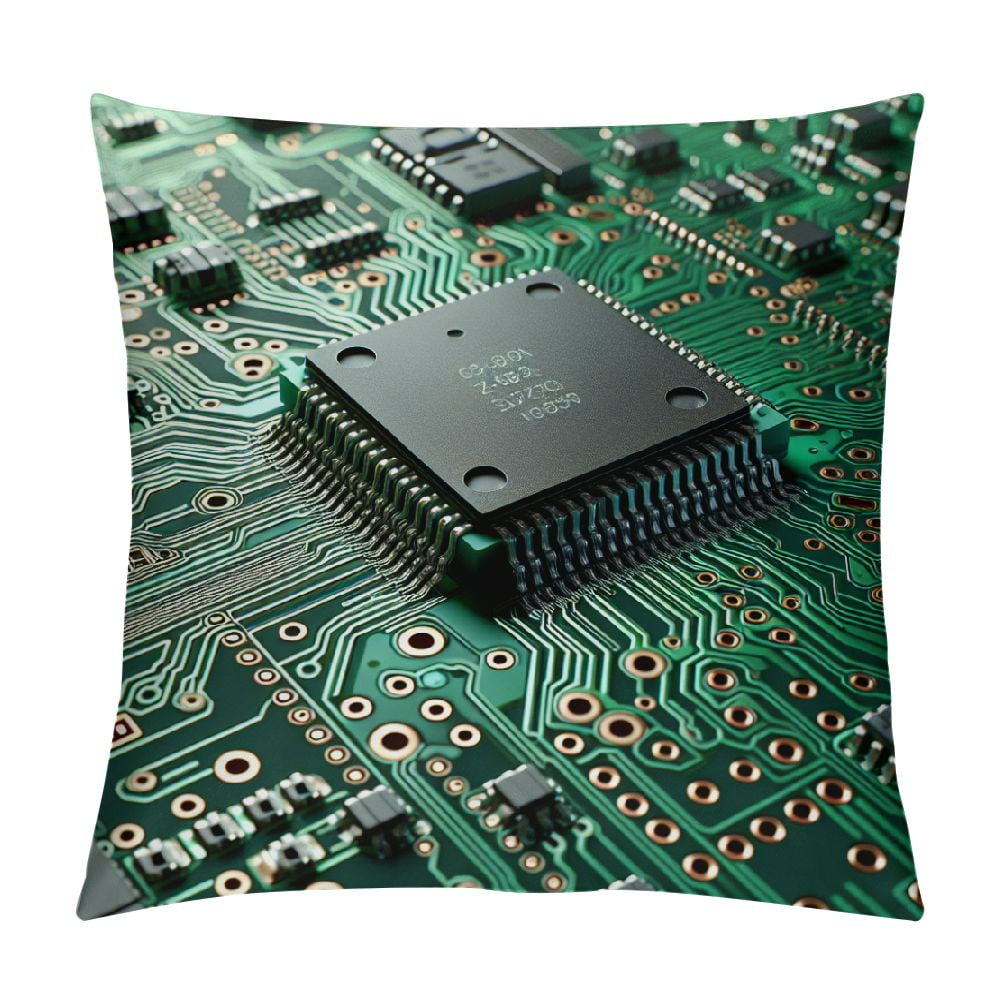 PINGXIXI Throw Pillow Cover Green Capacitor Printed Circuit Computer ...