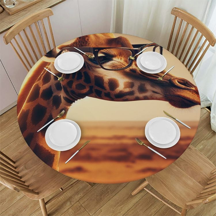 PINGXIXI with Sunglasses Round Tablecloth Reusable Table Cover Table ...